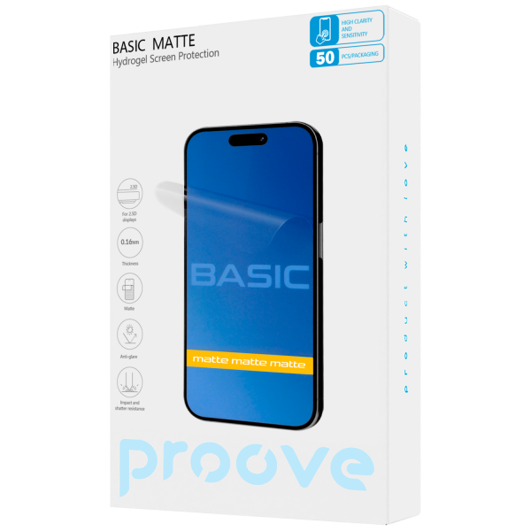 Protective hydrogel film Proove Hydrogel Screen Protection BASIC Matte