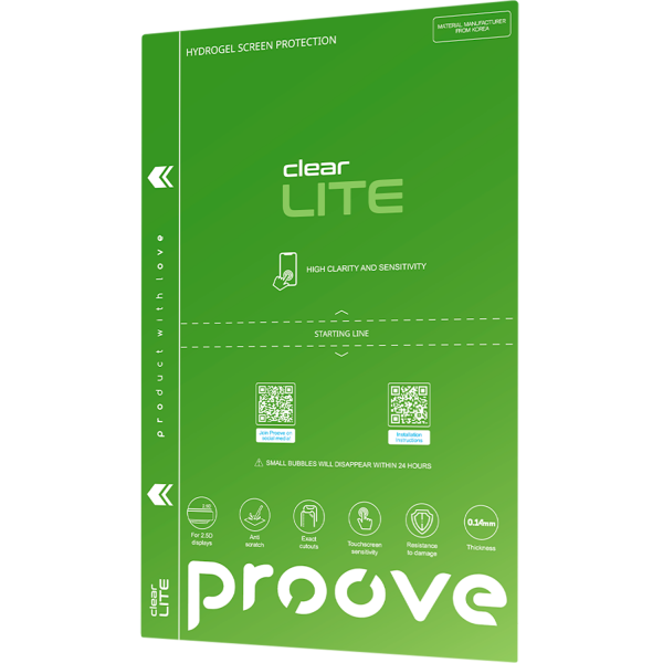 Protective hydrogel film Proove Hydrogel Screen Protection LITE Clear